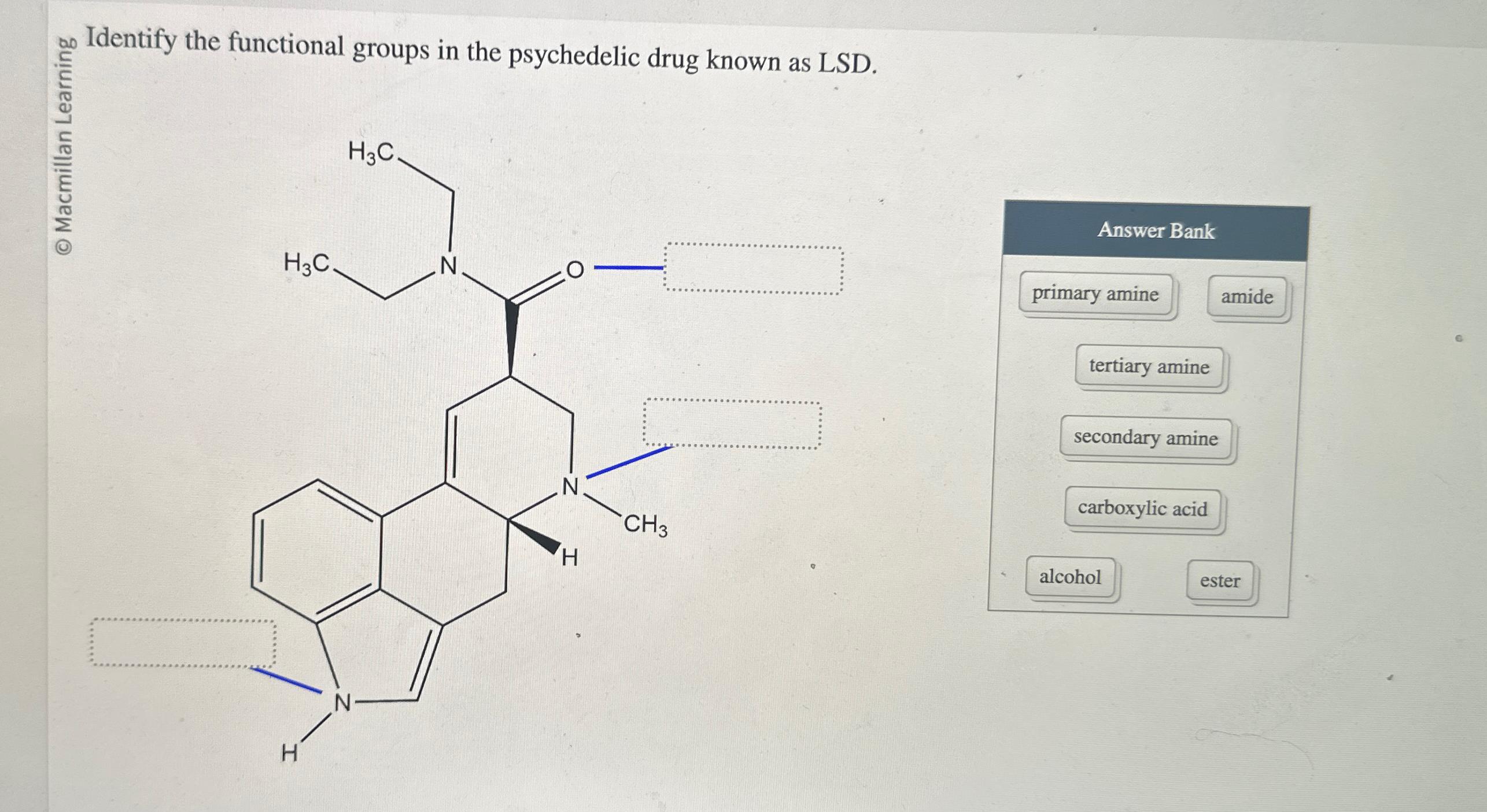 Solved as Identify the functional groups in the psychedelic | Chegg.com