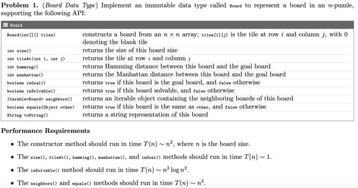 Solved Problem 1 Board Data Type Implement An Immutable