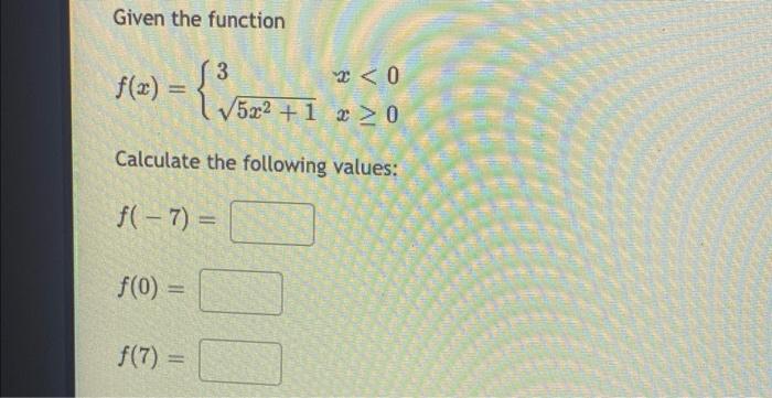 Solved Given the function f(x)={35x2+1x
