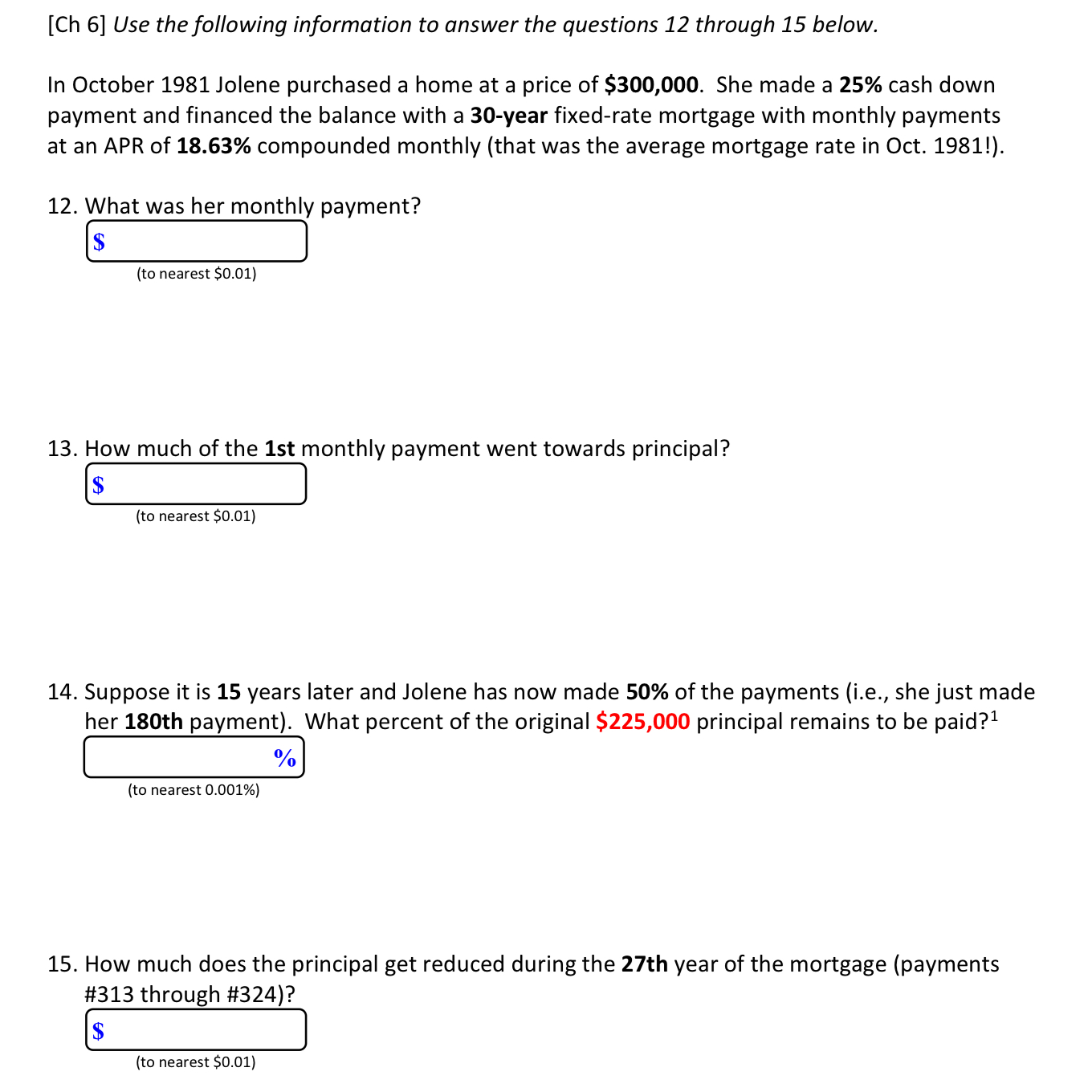 Solved [Ch 6] ﻿Use the following information to answer the | Chegg.com