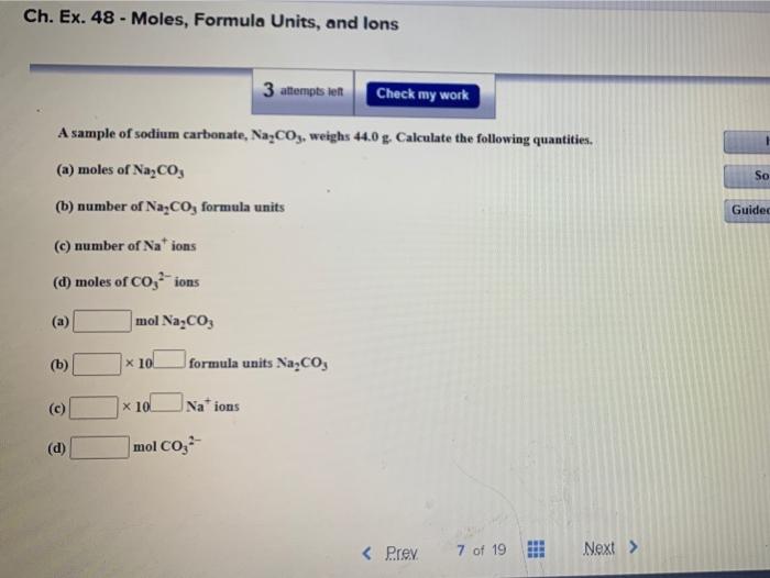 Solved Ch. Ex. 48 - Moles, Formula Units, and lons 3 | Chegg.com