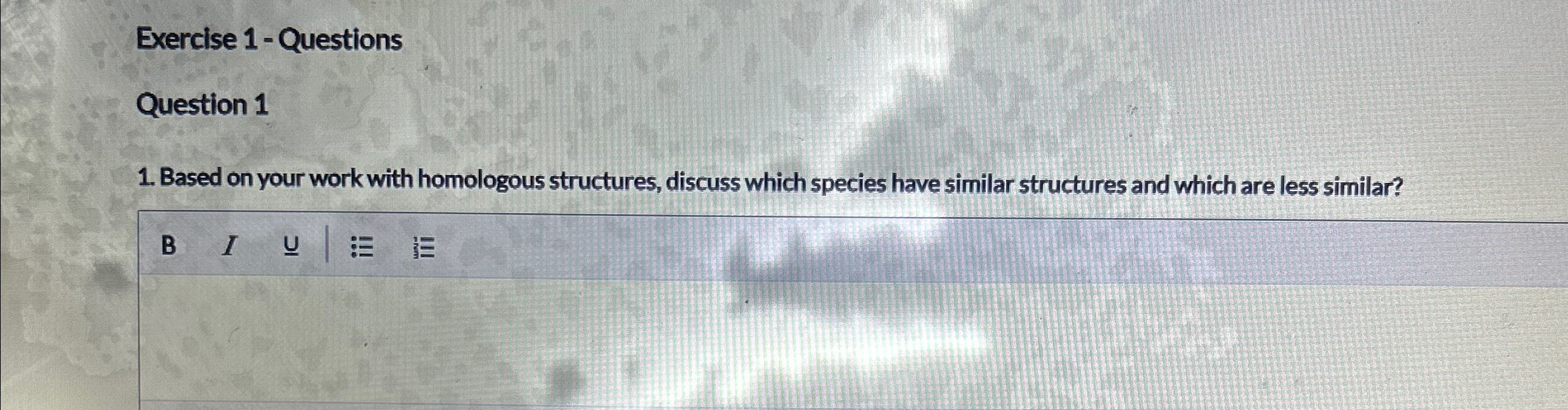 Solved Exercise 1- ﻿QuestionsQuestion 1Based on your work | Chegg.com