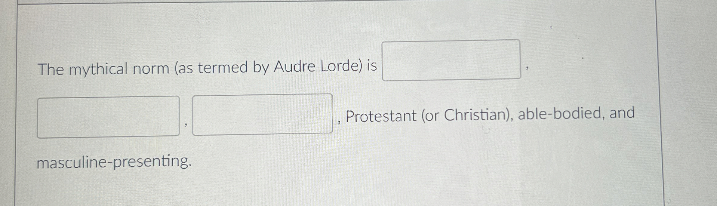 Solved The mythical norm (as termed by Audre Lorde) | Chegg.com