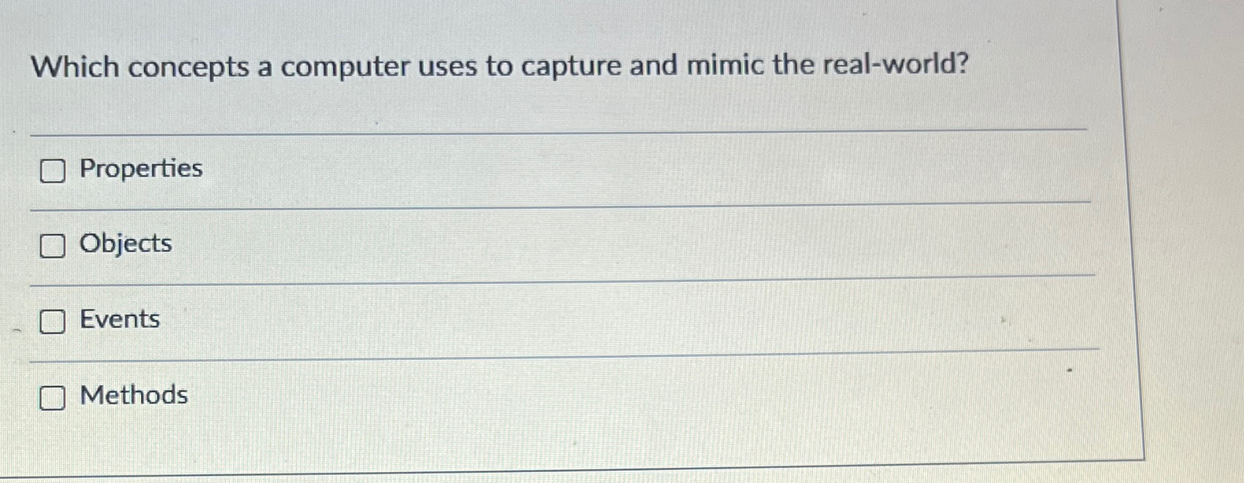 Solved Which concepts a computer uses to capture and mimic | Chegg.com