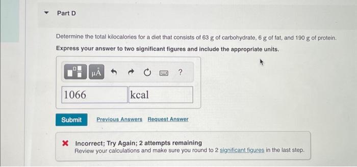 Solved Determine the total kilocalories for a diet that | Chegg.com