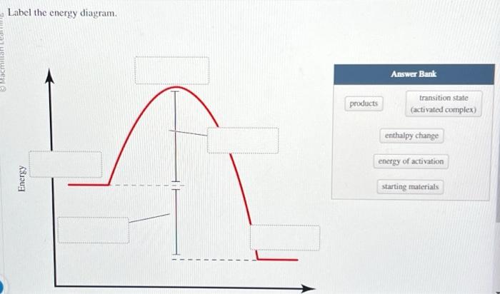 Solved Label the energy diagram. Energy ) products Answer | Chegg.com