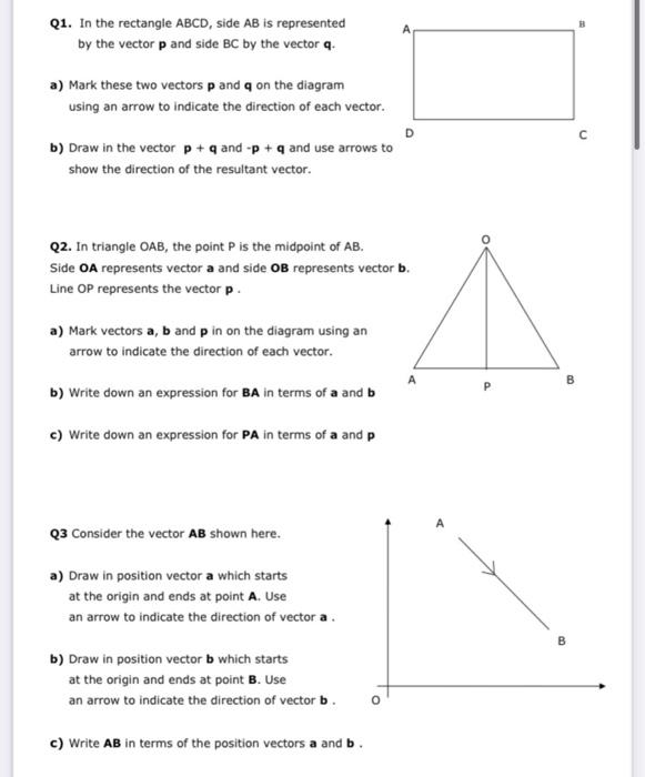 Solved Q1. In the rectangle ABCD, side AB is represented by | Chegg.com