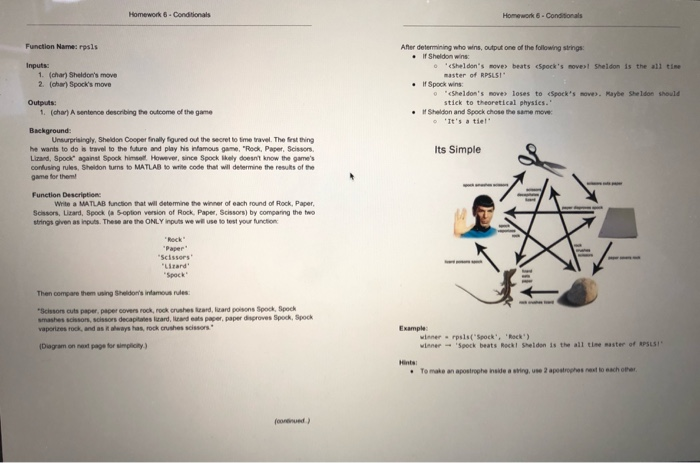 Solved Homework 6. Conditionals Homework 6. Conditionals | Chegg.com