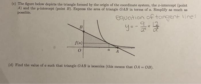 (c) The figure below depicts the triangle formed by | Chegg.com