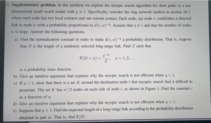 Solved Supplementary problem. In this problem we explore the | Chegg.com