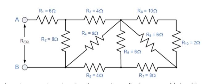 Solved If a 10V Voltage Source is connected between points A | Chegg.com