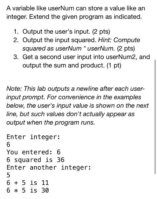 Solved A variable like userNum can store a value like an | Chegg.com Solved A variable like userNum can store a value like an | Chegg.com
