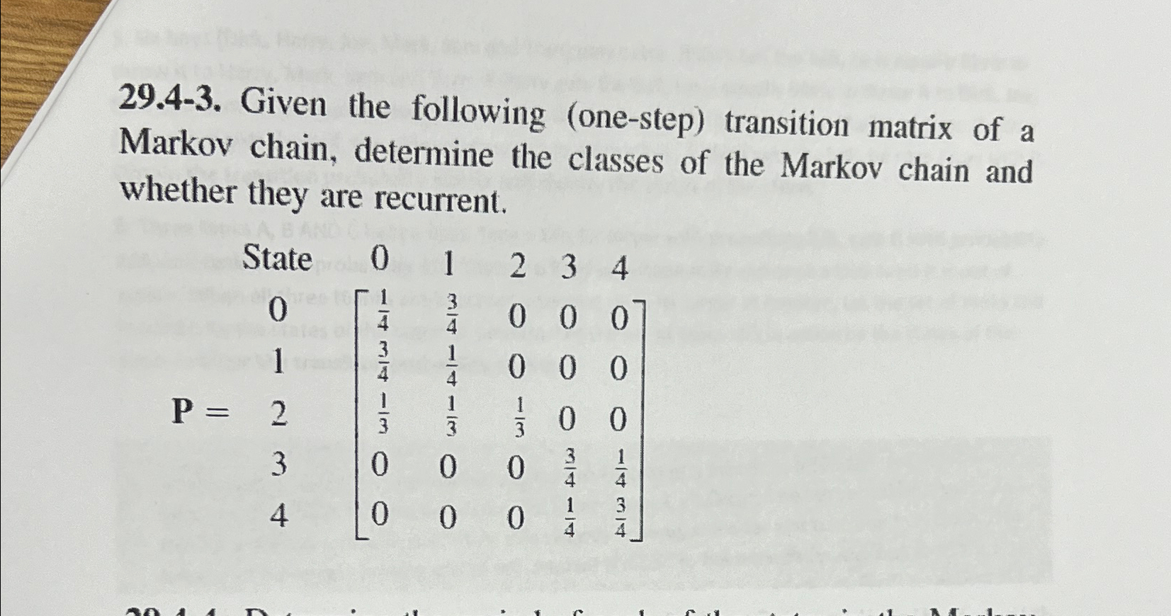 Solved 29.4-3. ﻿Given the following (one-step) ﻿transition | Chegg.com