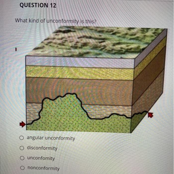 Solved What type of unconformity in this? O nonconformity O | Chegg.com