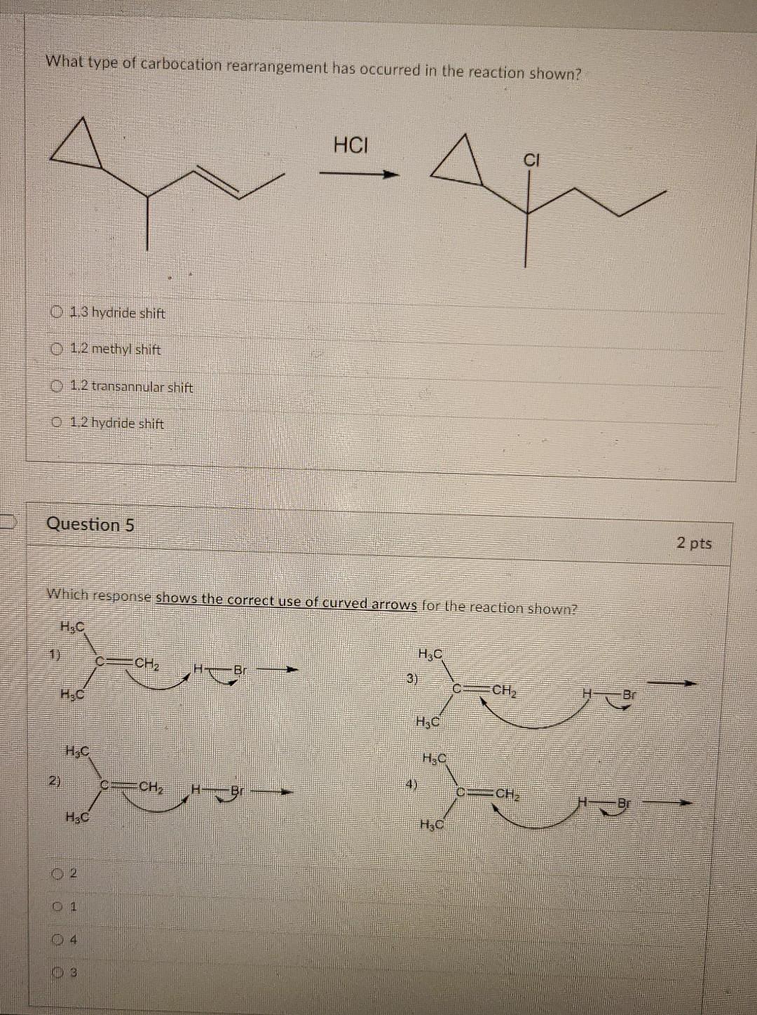 Solved What type of carbocation rearrangement has occurred | Chegg.com