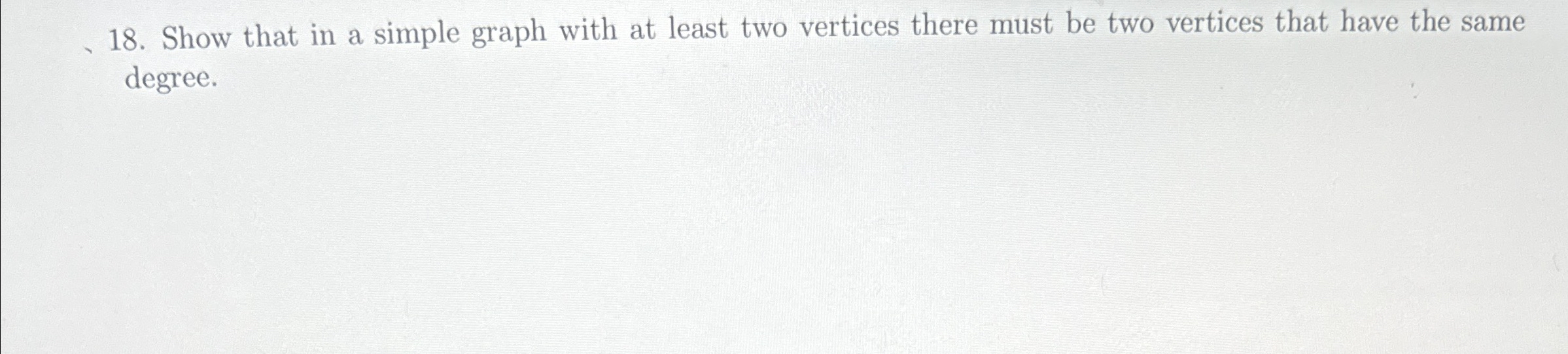 Solved Show that in a simple graph with at least two | Chegg.com