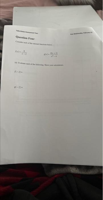 Solved Question Four f(x)=x−23 v(v)=x2−4(∣x+2) (a) Fivaluate | Chegg.com