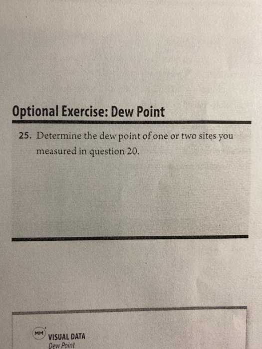 Optional Exercise: Dew Point 25. Determine the dew | Chegg.com