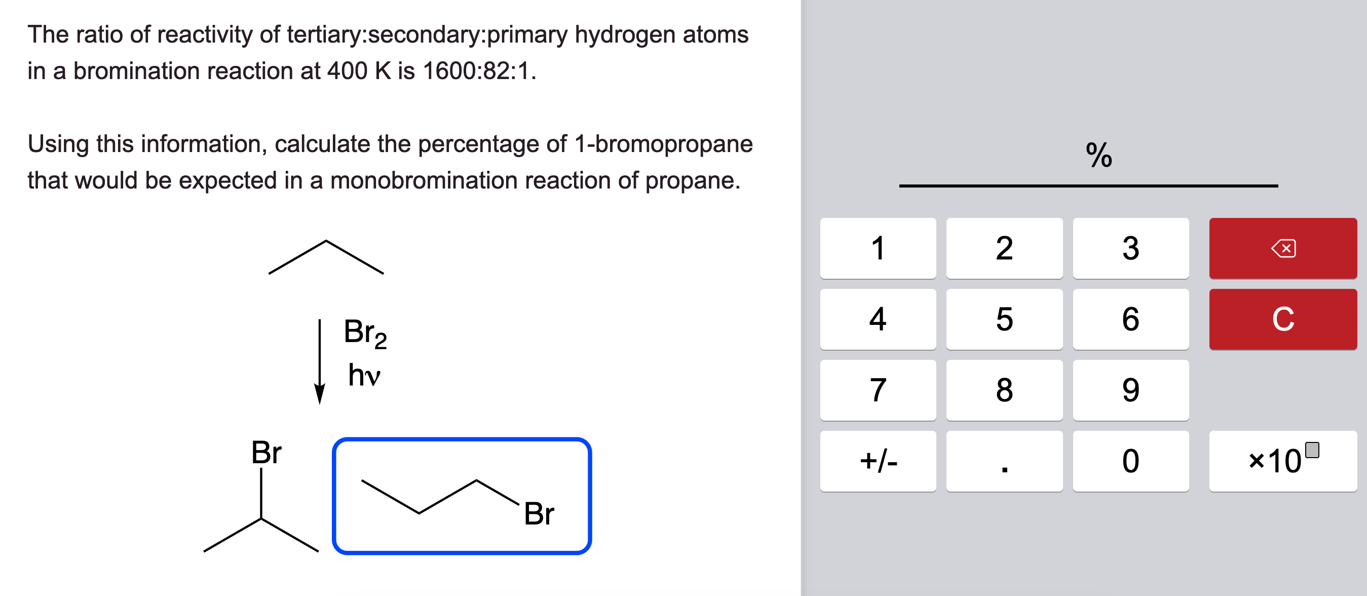 Solved The ratio of reactivity of tertiary:secondary:primary | Chegg.com