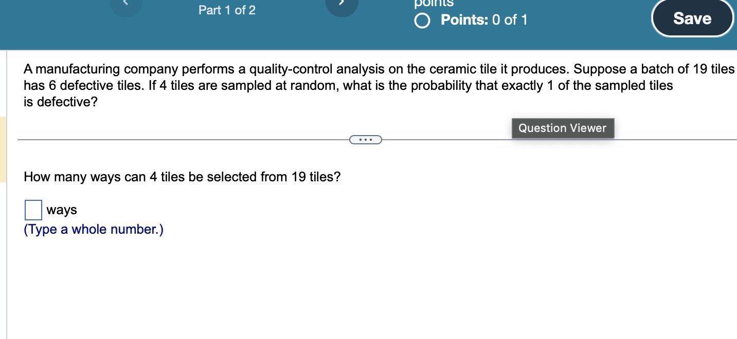 Solved A manufacturing company performs a quality-control | Chegg.com