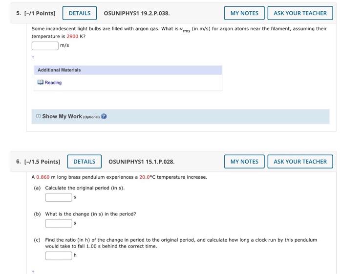 Solved 5. (-/1 Points) DETAILS OSUNIPHYS1 19.2.P.038. MY | Chegg.com Solved 5. (-/1 Points) DETAILS OSUNIPHYS1 19.2.P.038. MY | Chegg.com