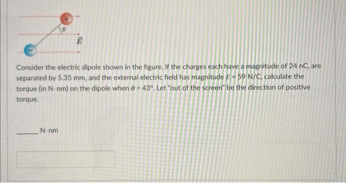 Solved 12 Consider the electric dipole shown in the figure. | Chegg.com