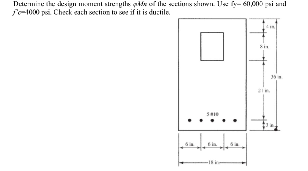 Solved Determine the design moment strengths φMn ﻿of the | Chegg.com