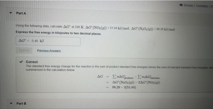 Solved Consider the following reaction: 2NO2(g) N2O4(g)Using | Chegg.com