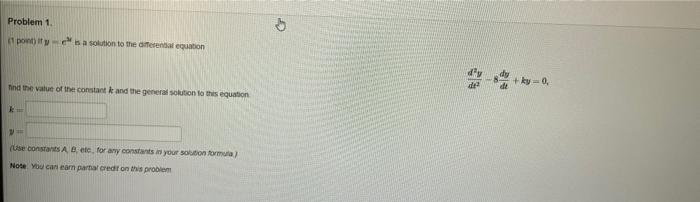Solved Problem 1 Cr (1 pontify a solution to the aferential | Chegg.com