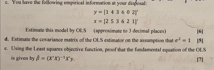 Solved c. You have the following empirical information at | Chegg.com