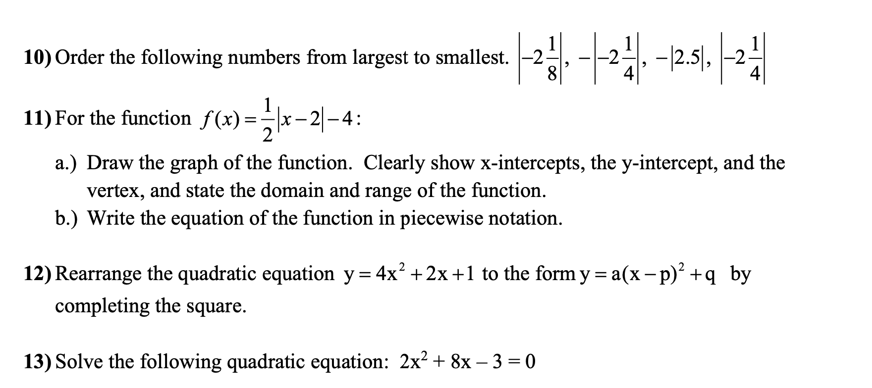 Order the following numbers from largest to smallest. | Chegg.com