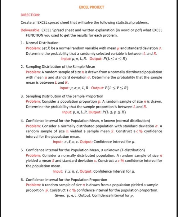 Solved DIRECTION: Create an EXCEL spread sheet that will | Chegg.com