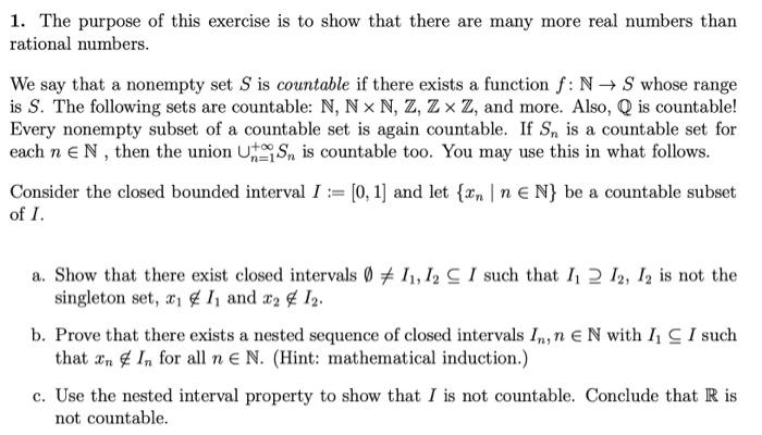 Solved 1. The purpose of this exercise is to show that there | Chegg.com