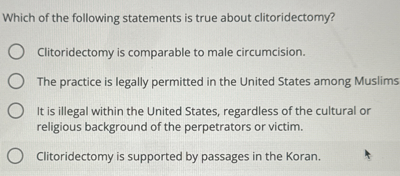 Which of the following statements is true about | Chegg.com