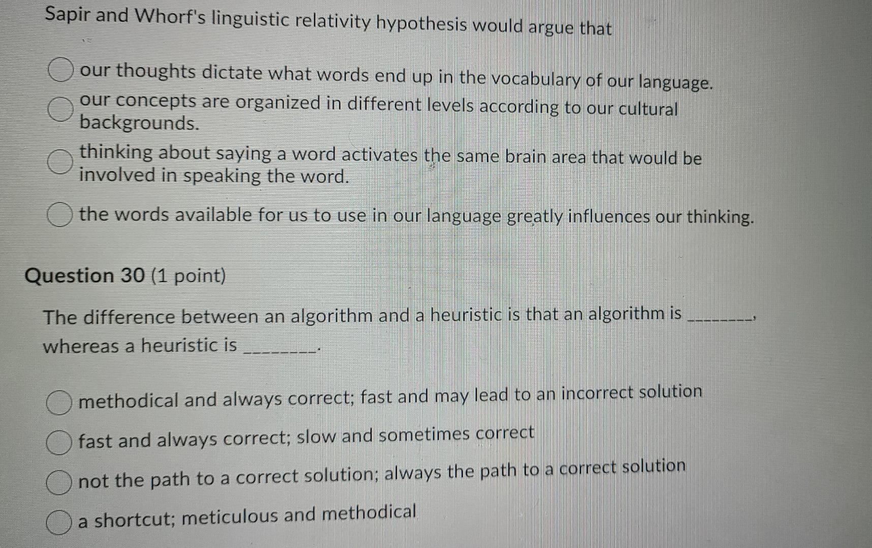 Solved Sapir and Whorf's linguistic relativity hypothesis | Chegg.com