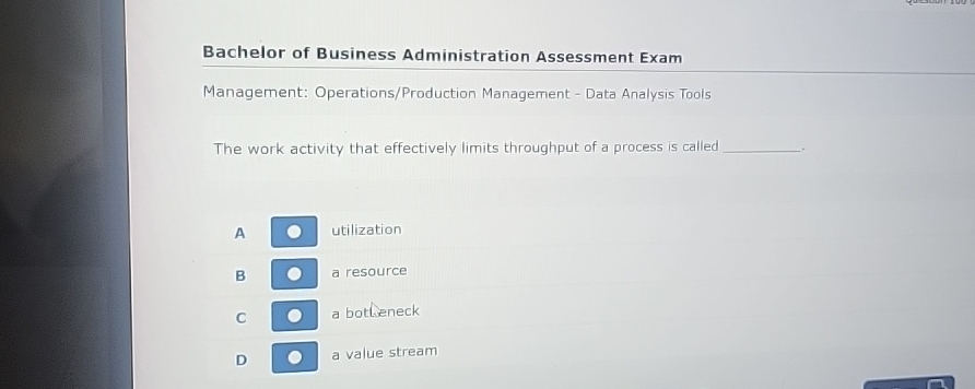 Solved Bachelor of Business Administration Assessment | Chegg.com