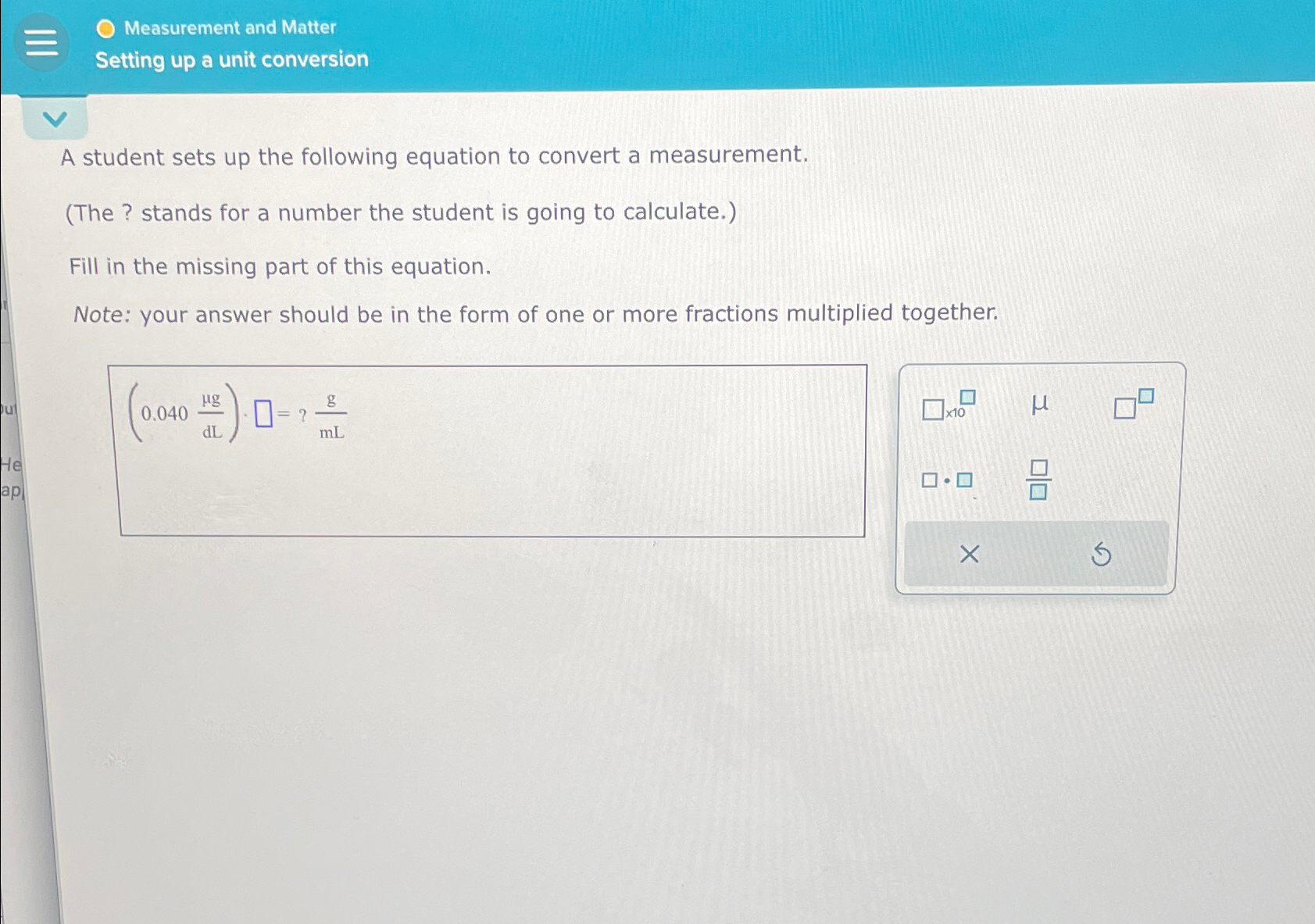 Solved Measurement and MatterSetting up a unit conversionA | Chegg.com