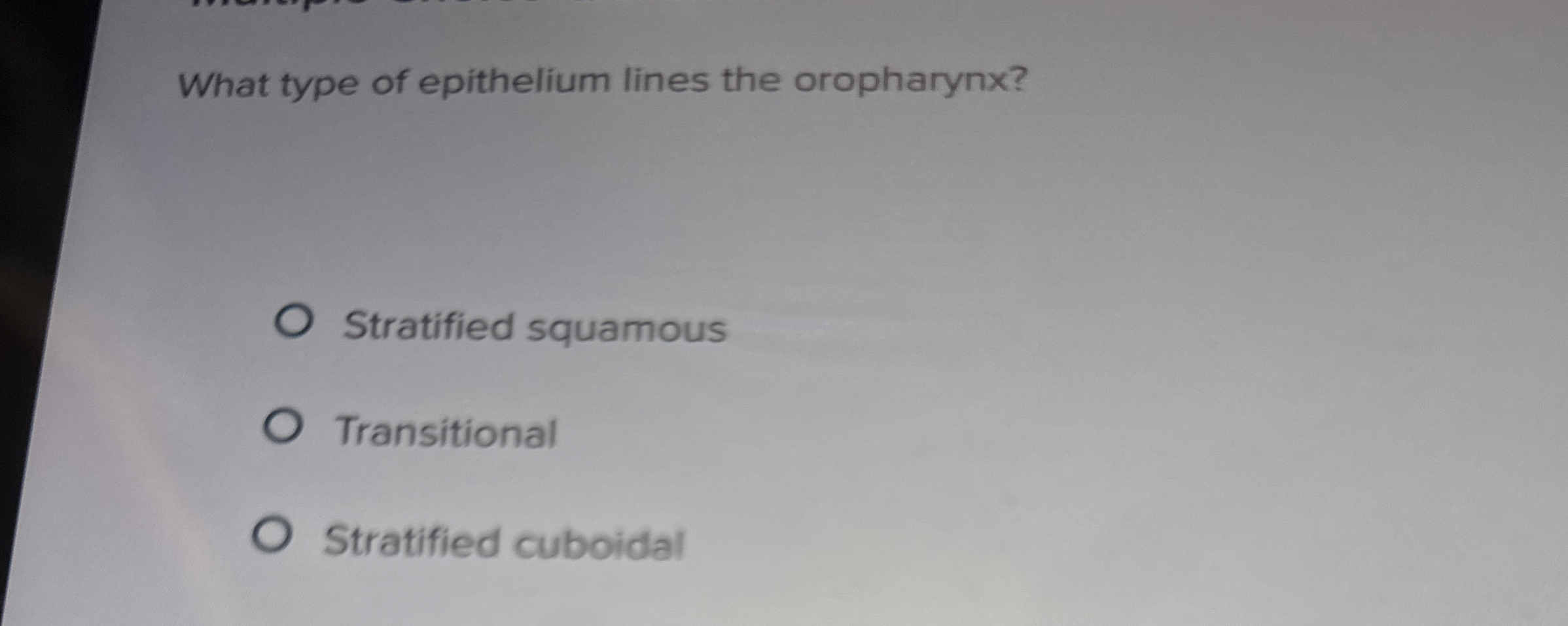 Solved What type of epithelium lines the | Chegg.com