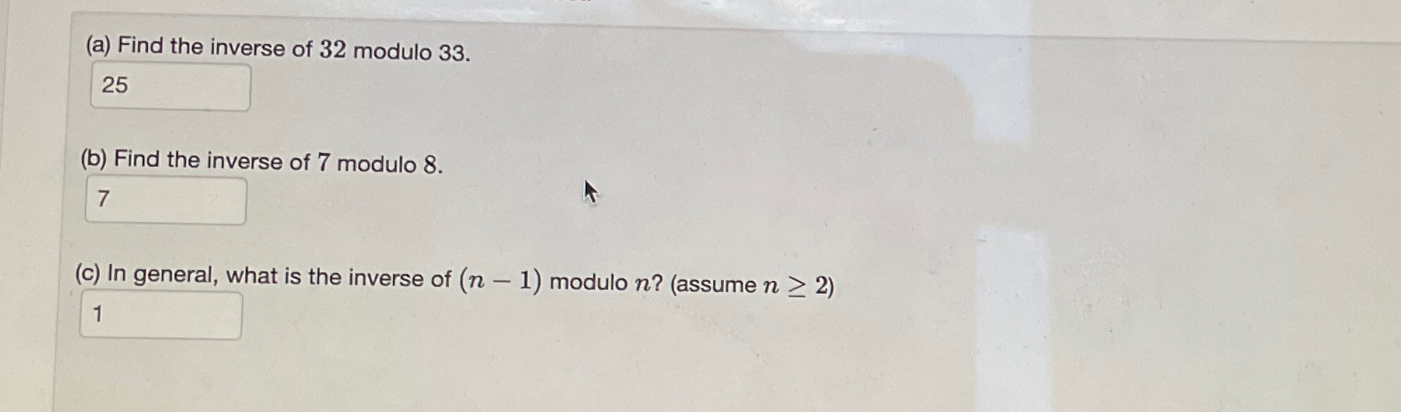 Solved A ﻿find The Inverse Of 32 ﻿modulo 33 B ﻿find The