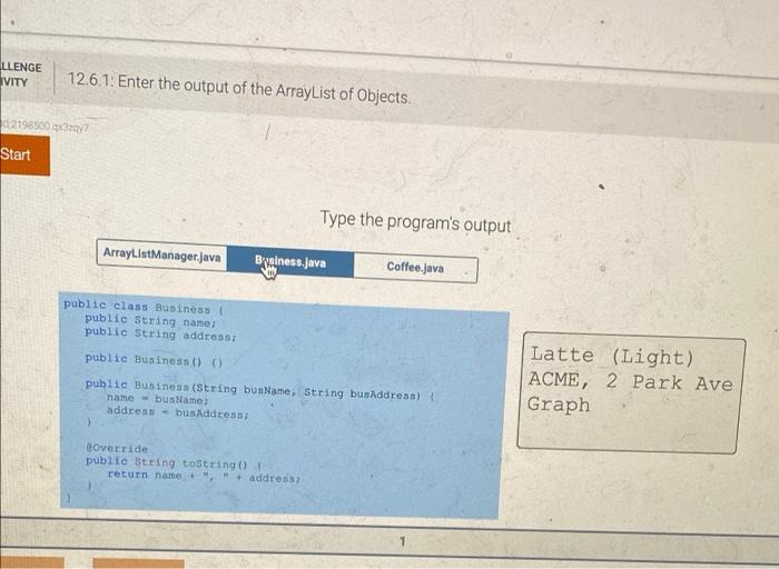 Solved CHALLENGE ACTIVITY 12.6.1: Enter the output of the | Chegg.com