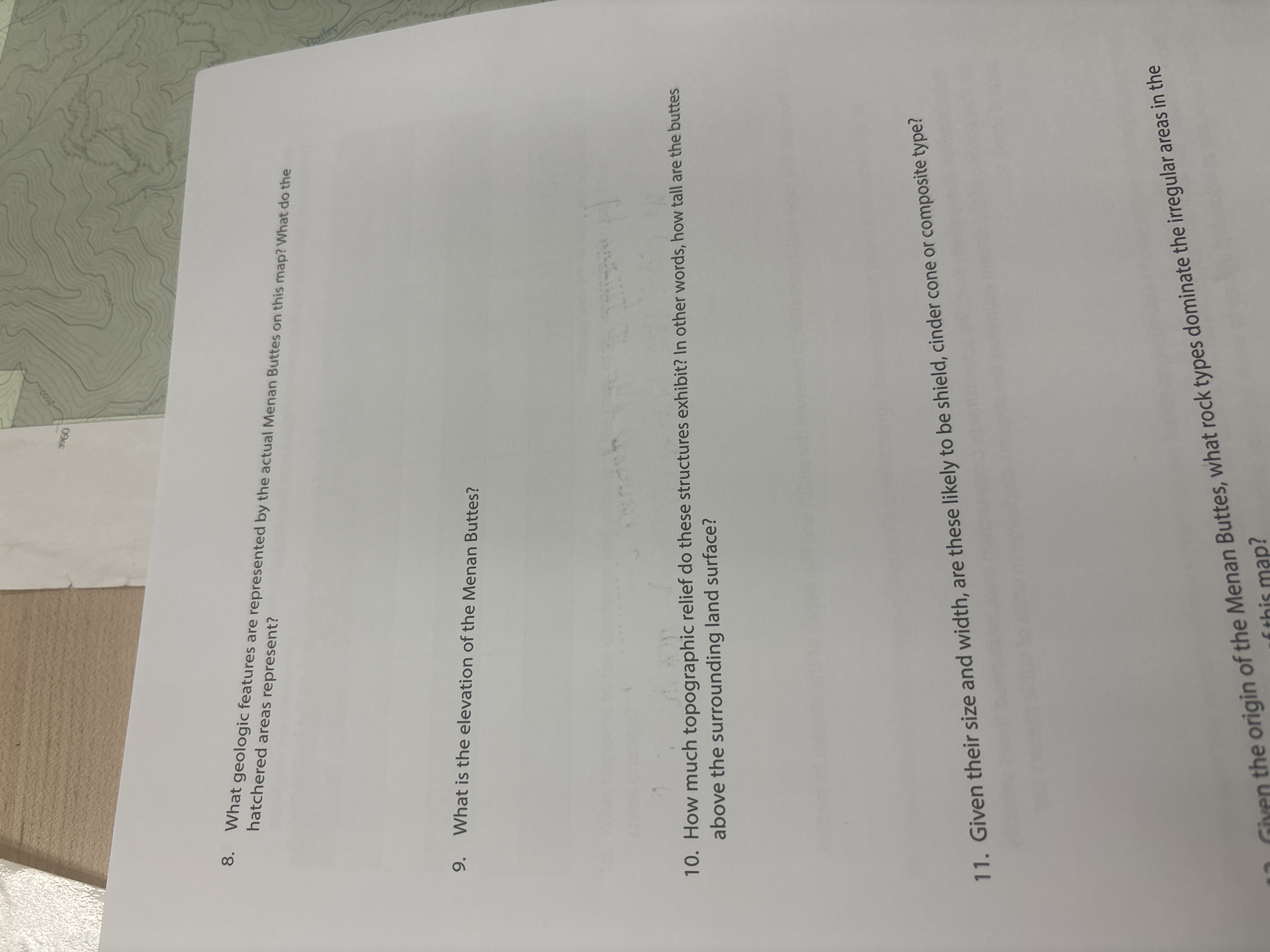 Solved What geologic features are represented by the actual | Chegg.com