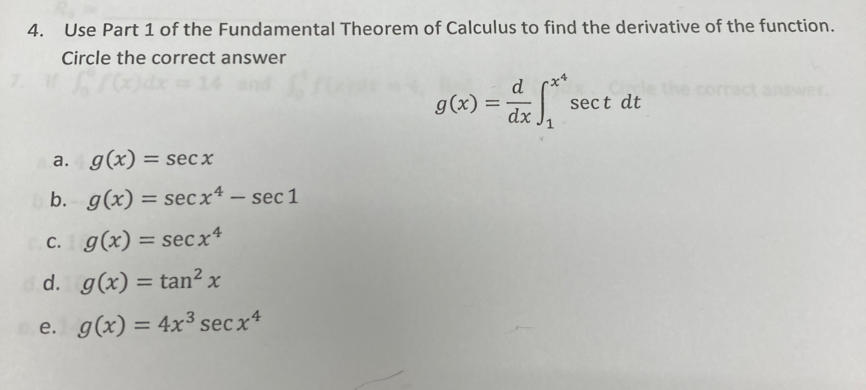 Solved Use Part 1 ﻿of the Fundamental Theorem of Calculus to | Chegg.com