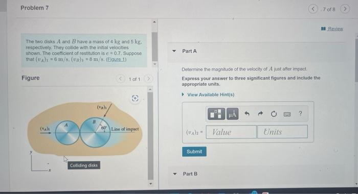 Solved The two disks A and B have a mass of 4 kg and 5 kg. | Chegg.com