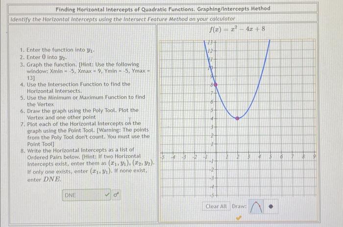 Solved 1. Enter the function into y1. 2. Enter 0 into y2. 3. | Chegg.com