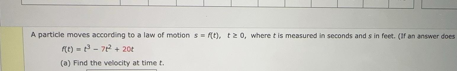 Solved A particle moves according to a law of motion | Chegg.com