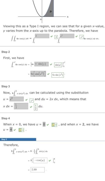 Solved Viewing this as a Type I region, we can see that for | Chegg.com