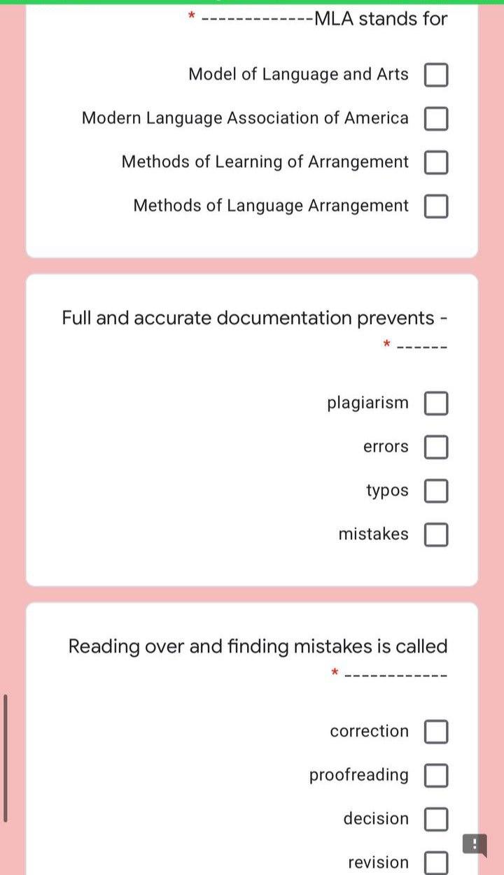 Solved -MLA stands for Model of Language and Arts Modern | Chegg.com