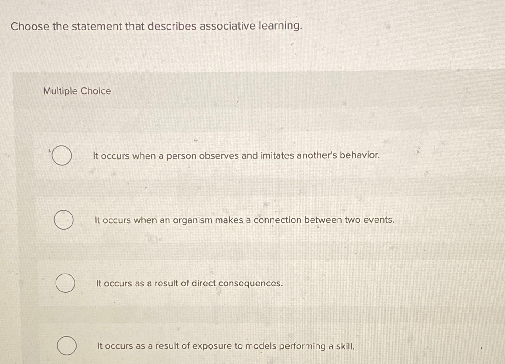 Solved Choose the statement that describes associative | Chegg.com