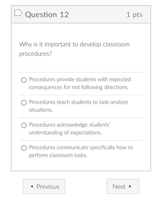 Solved Question 12 1 pts Why is it important to develop | Chegg.com