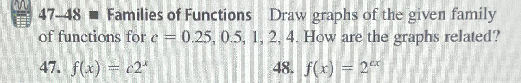 Solved 47-48 ﻿Families of Functions Draw graphs of the given | Chegg.com